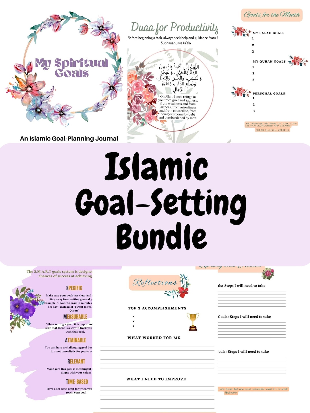 Islamic Goal Setting BUNDLE: Duaa for Productivity, Settings SMART ...
