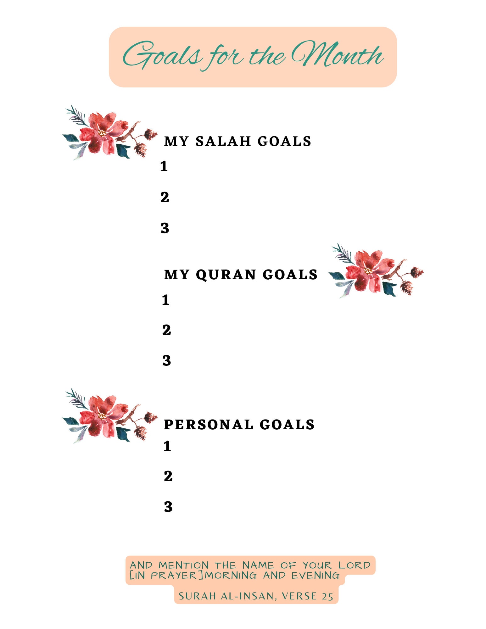 Islamic Goal Setting BUNDLE: Duaa for Productivity, Settings SMART ...