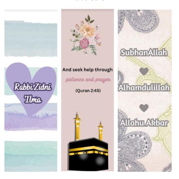 Printable Islamic Bookmarks Set of 3 Instant Download - Etsy Canada