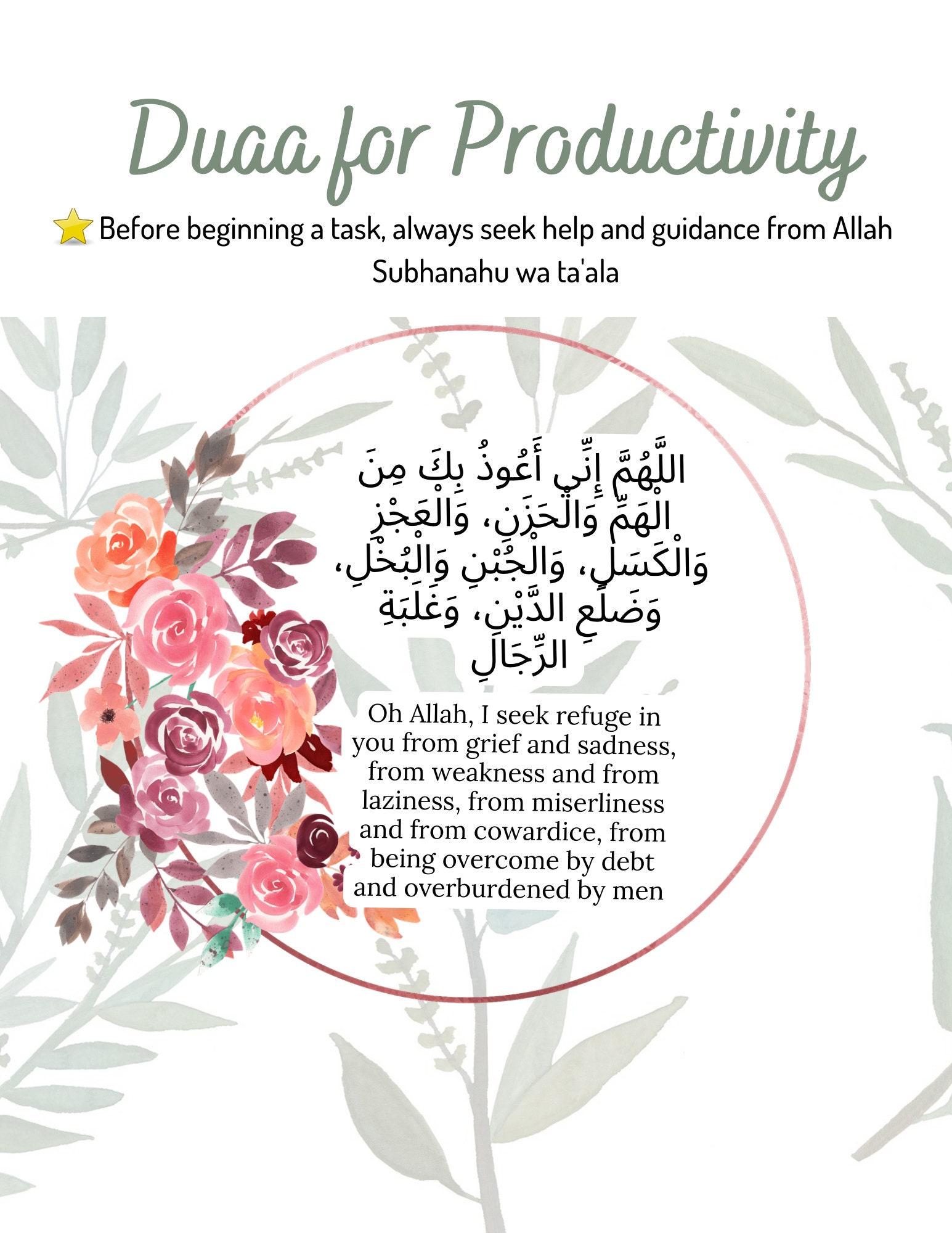 Islamic Goal Setting BUNDLE: Duaa for Productivity, Settings SMART ...