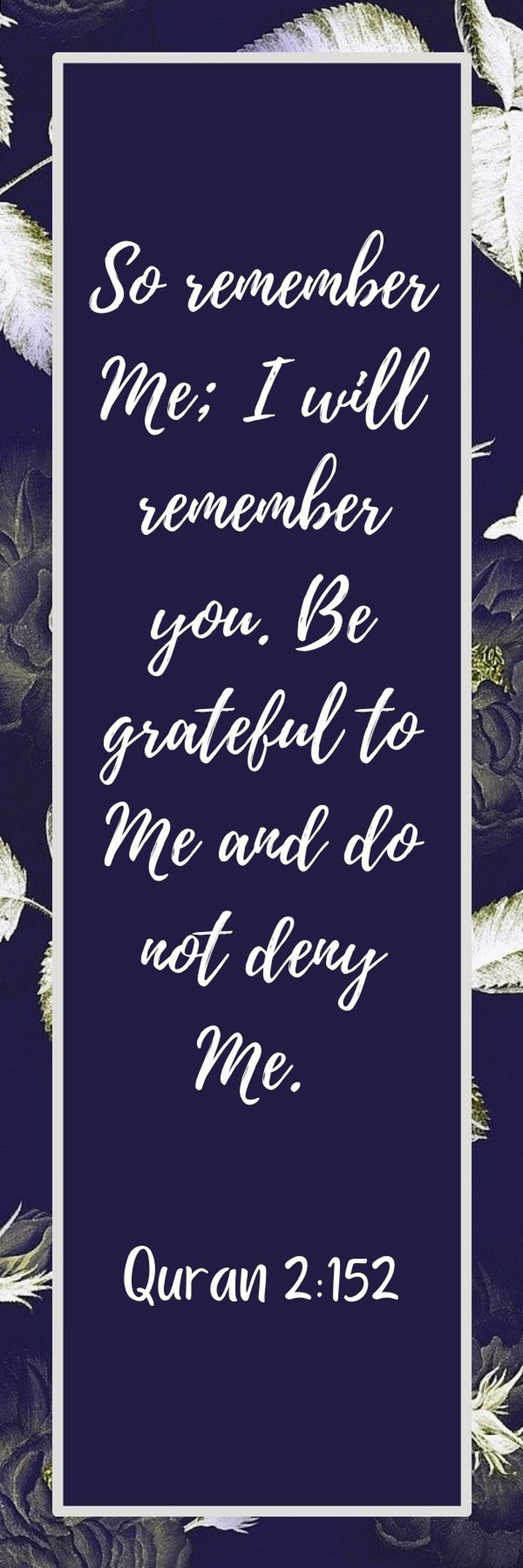 Islamic Printable Bookmarks Quran Verses Gratitude Set of 5 Digital ...