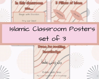 Islamic Printable Classroom Posters Set of 3 Educational Muslim ...