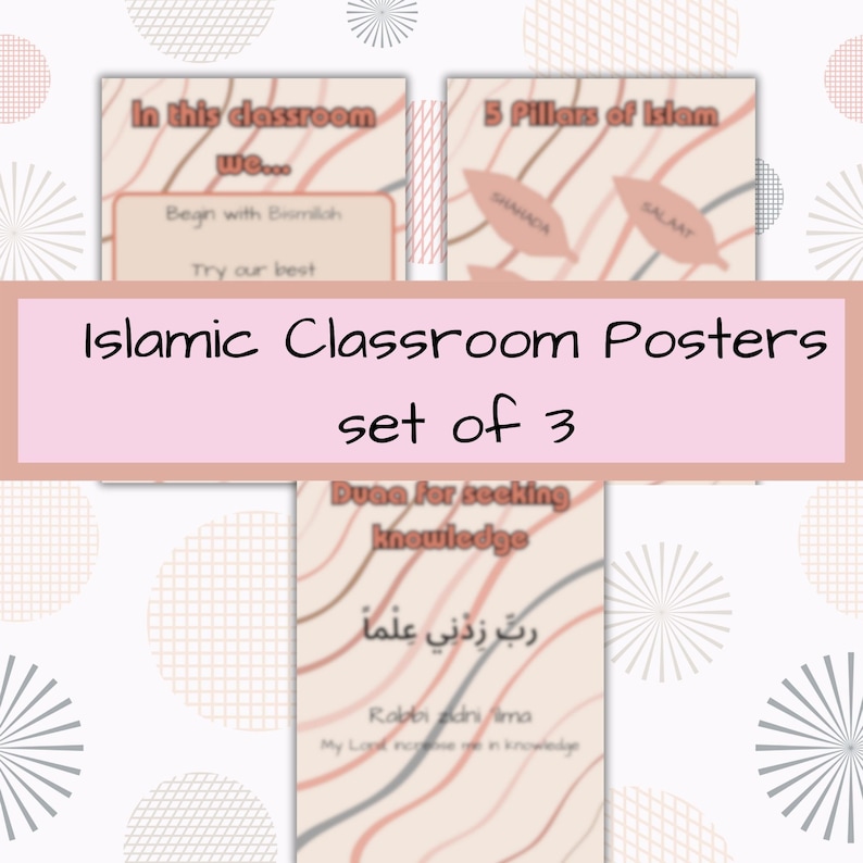 Islamic Printable Classroom Posters Set of 3 Educational Muslim ...