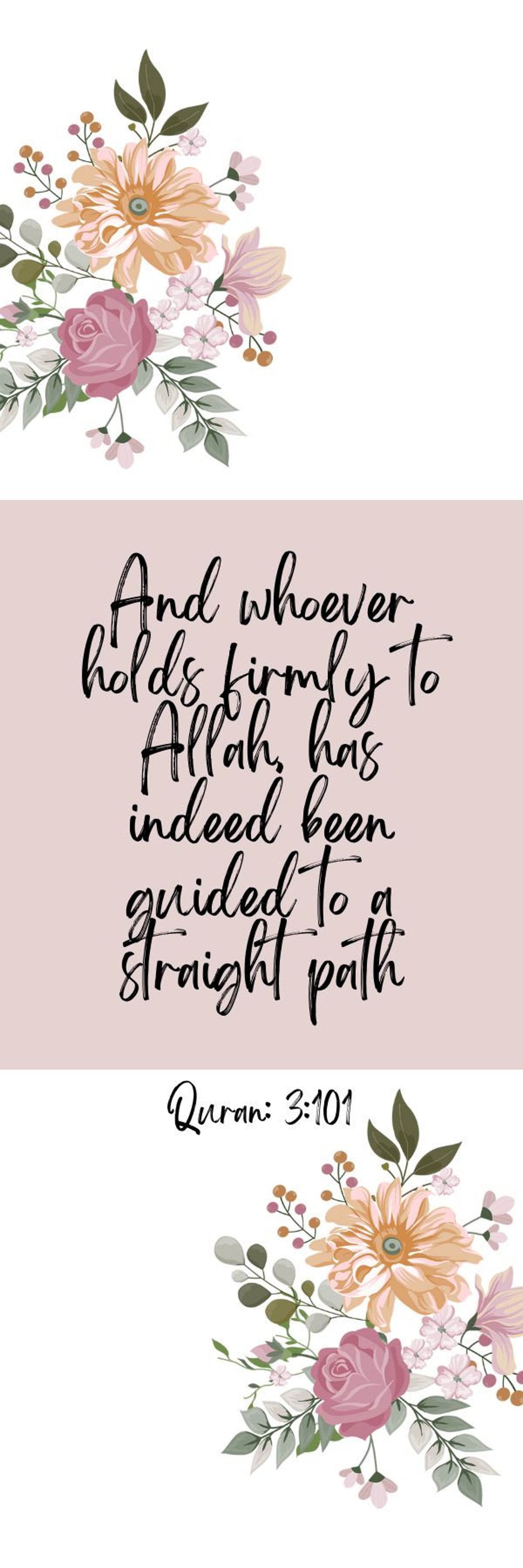 Islamic Printable Bookmarks Quran Verse Bookmark Set of 5 Digital ...