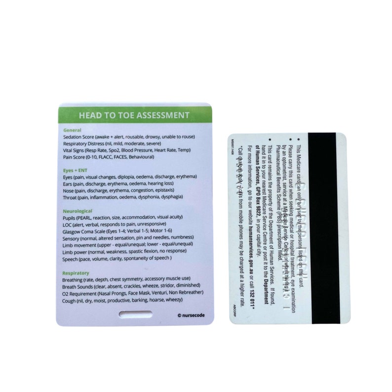 Adult Head to Toe Assessment Nurse Reference Card New Graduate - Etsy ...