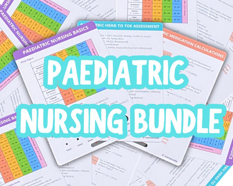 Paediatric Nursing Bundle Nursing Reference Card - Etsy Australia