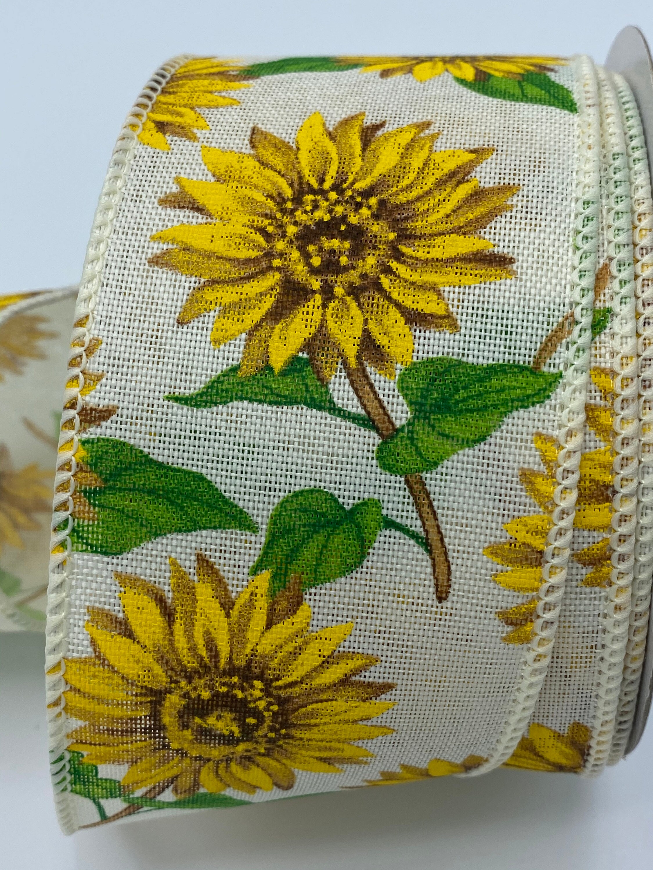 Sunflower Ribbon, 2.5, Wired - Etsy