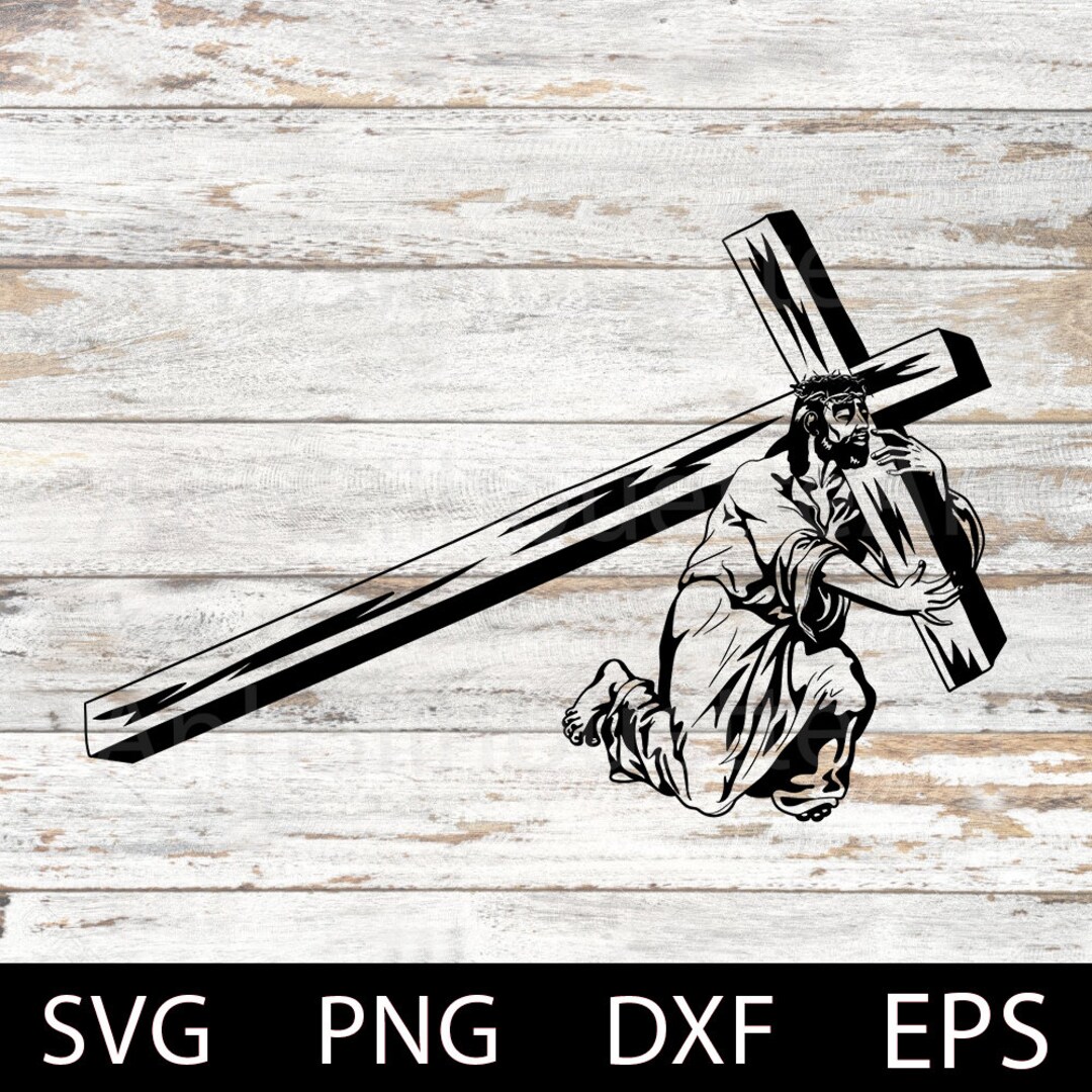 Christ Carries the Cross Svg, Crucifix Christ Svg, Jesus Cross Svg ...