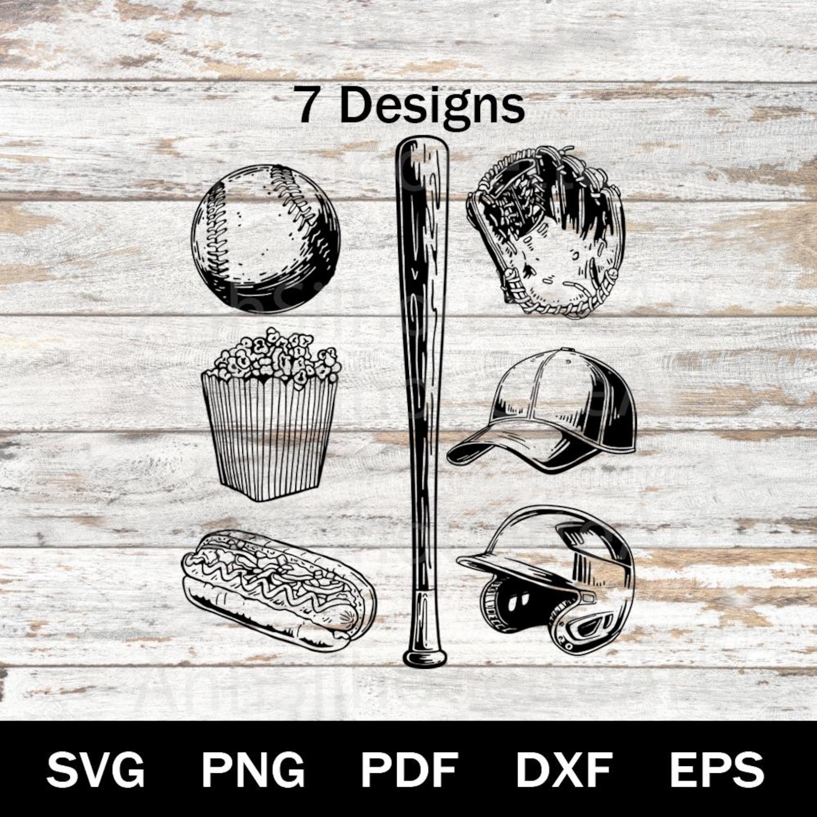 Baseball Clipart Svg Png, Hand Drawn Baseball Bat Glove Helmet Cap ...