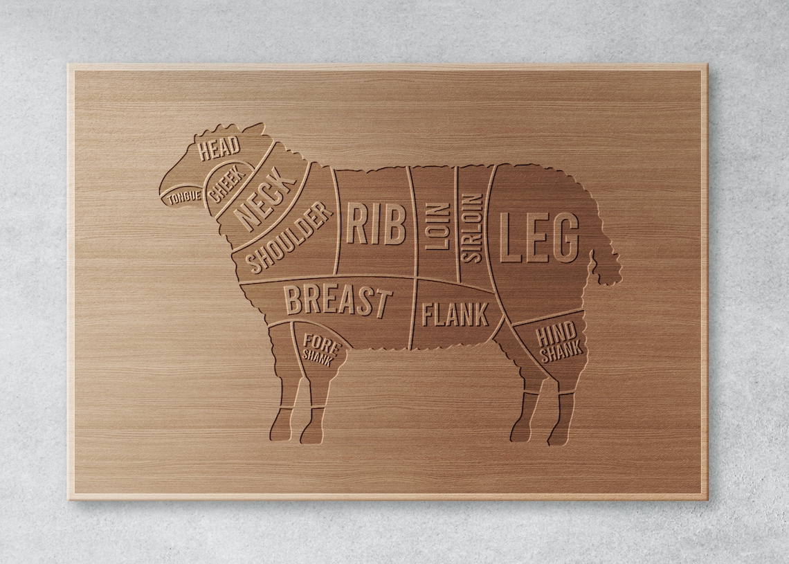 Lamb Butcher Guide Svg, Butcher Chart, Butcher Diagram, Kitchen Butcher ...