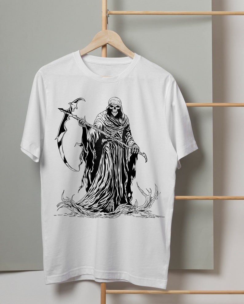 Death Dxf, Hand Drawn Death Svg, Death Silhouette Cut File, Grim Reaper ...