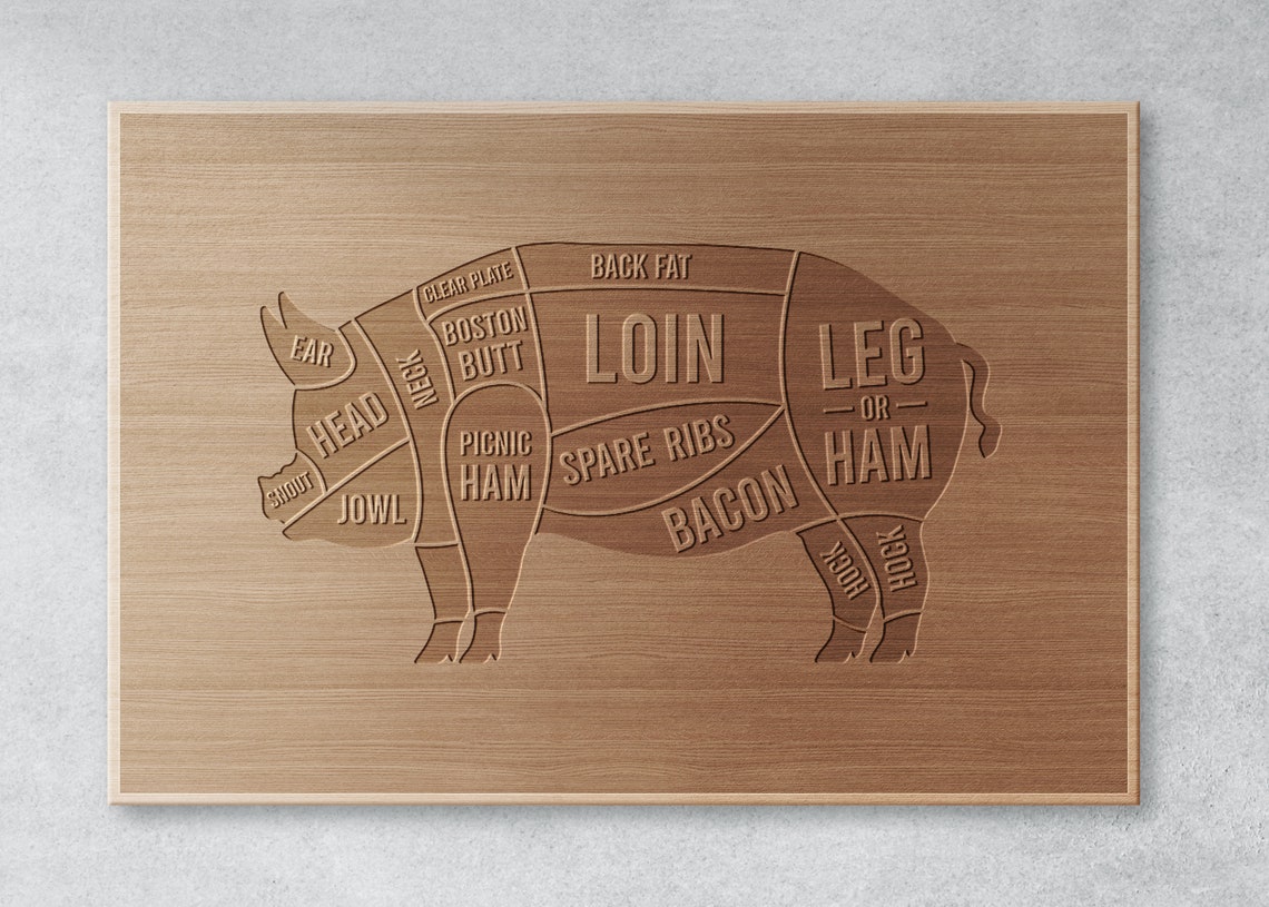 Pork Butcher Guide Svg, Butcher Chart, Butcher Diagram, Kitchen Butcher ...