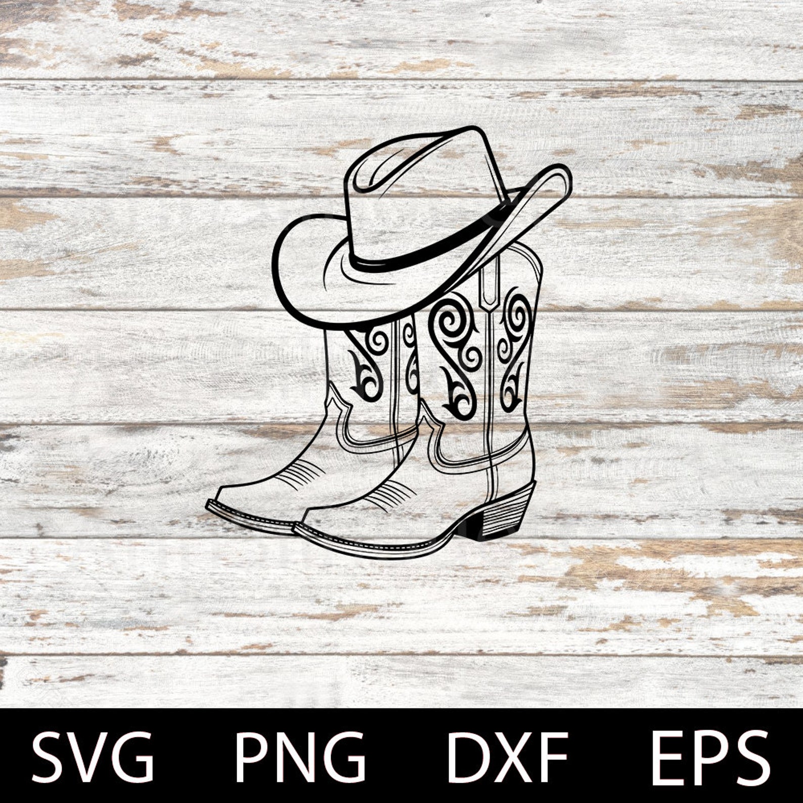 Cowboy Boots Svg Bundle, Cowboy Boots Hand-drawn, Cowboy Svg, Cowboy ...