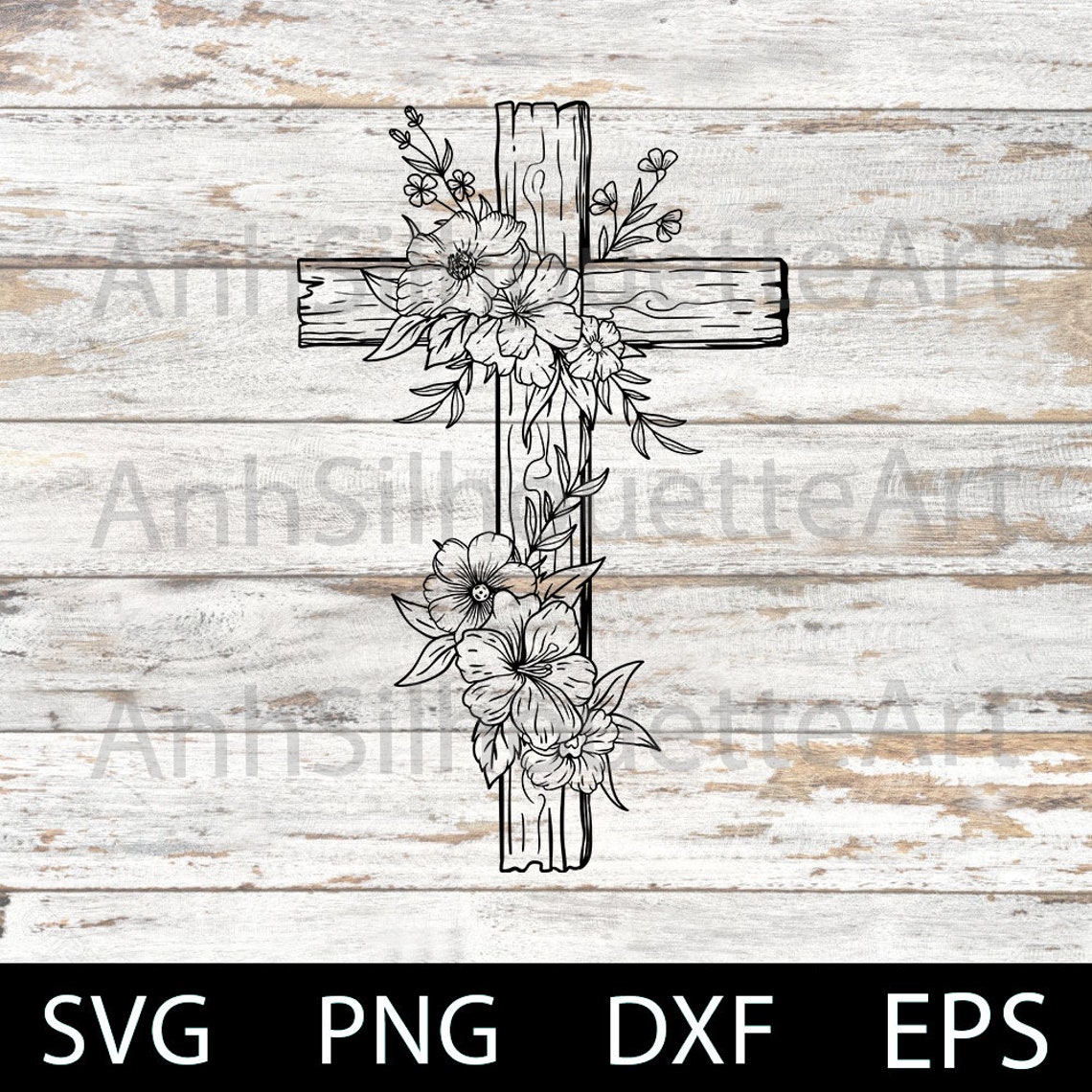 Cross Flowers Svg Cut File, Faith Svg, Vintage Christian Cross, Cross ...