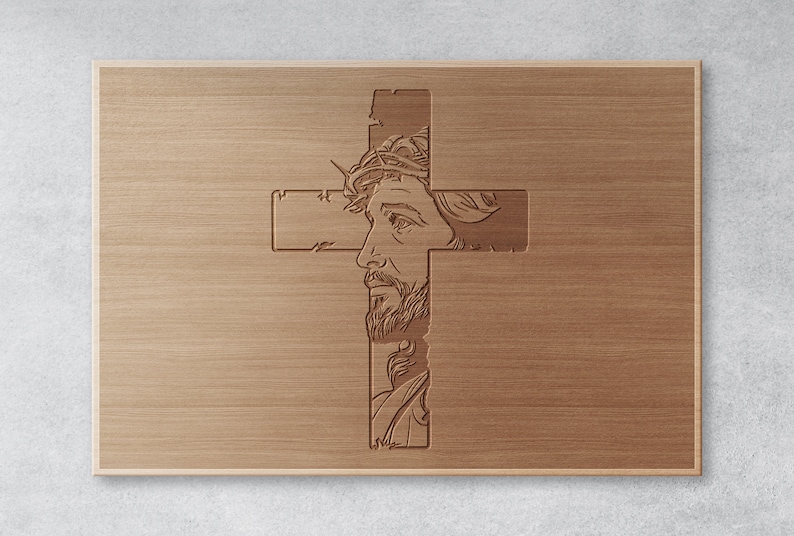 Jesus and Cross Laser Cut File, Faith, Jesus Dxf, Cross Christian ...