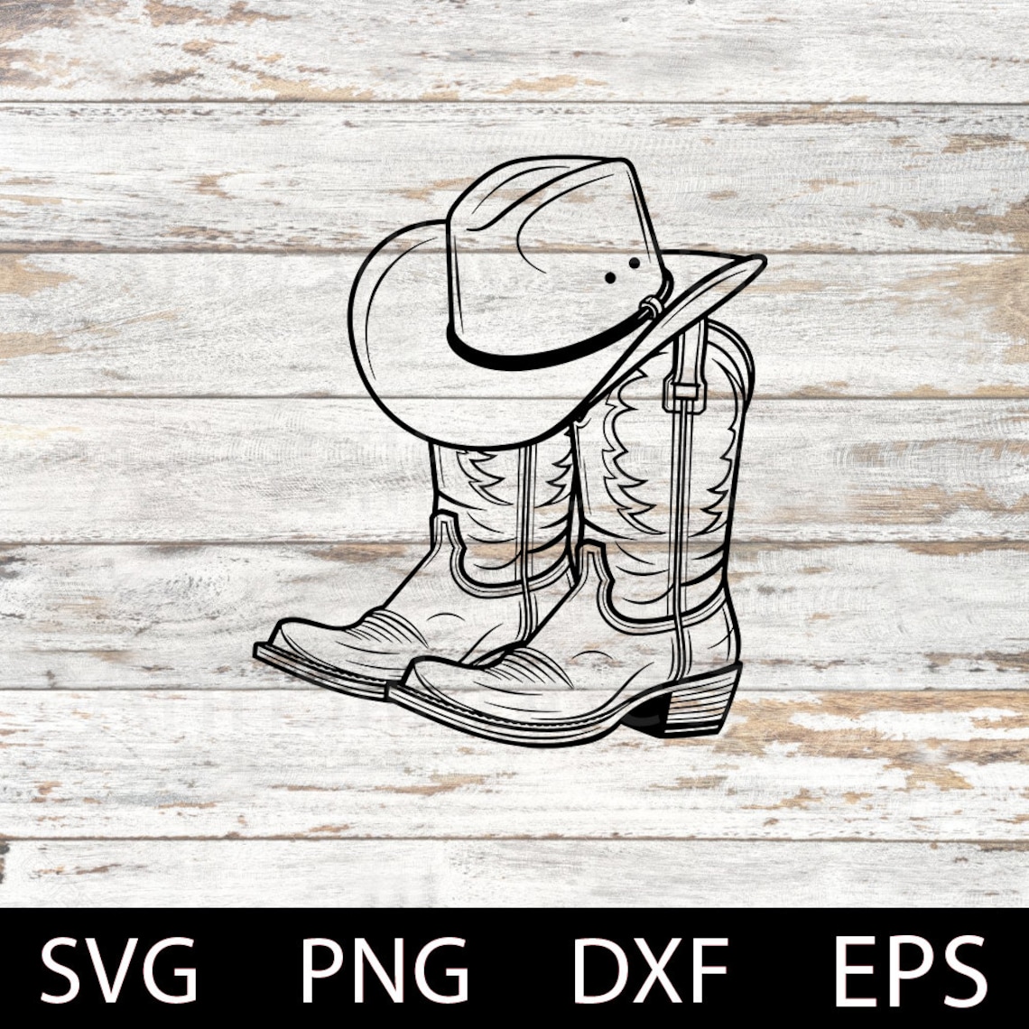 Cowboy Boots Svg Bundle, Cowboy Boots Hand-drawn, Cowboy Svg, Cowboy ...