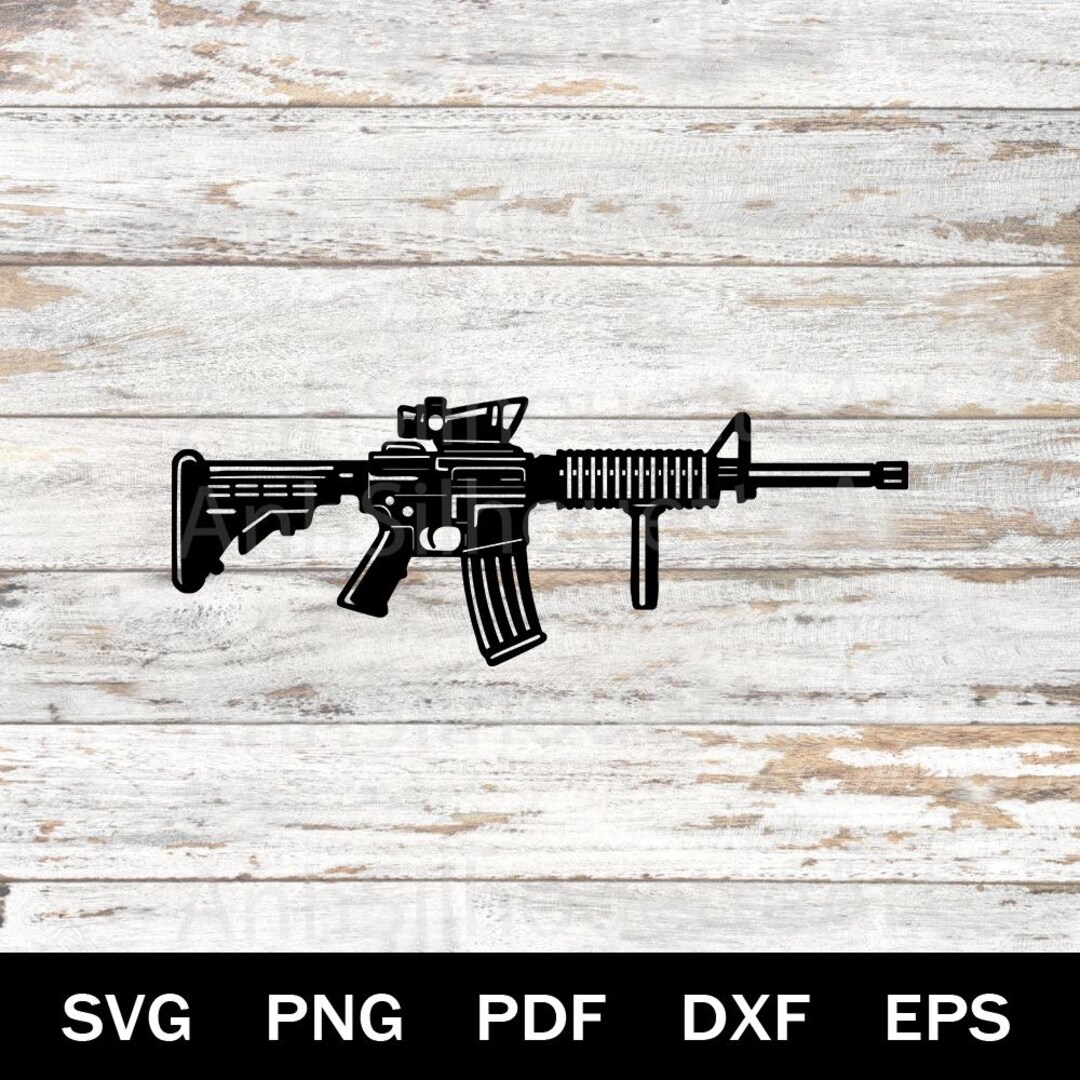 AR15 M4 Svg, Rifle Silhouette Svg, Tactical Gun Svg for Cricut ...