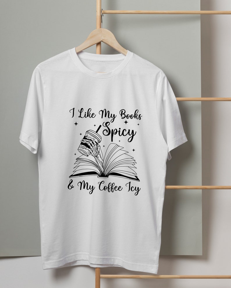 I Like My Books Spicy and My Coffee Icy Svg, Book Svg, Skeleton Coffee ...