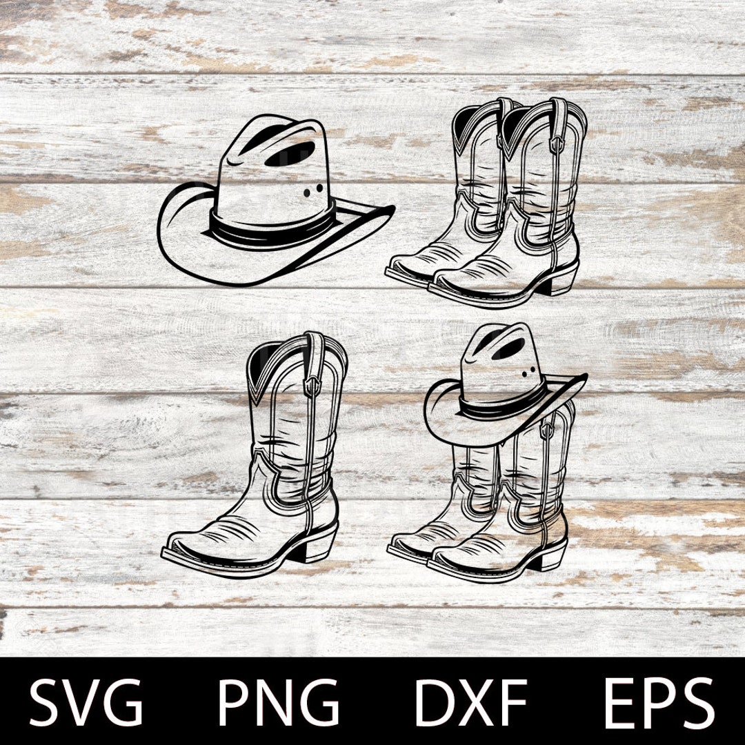 Cowboy Boots Svg Bundle, Cowboy Boots Hand-drawn, Cowboy Svg, Cowboy ...