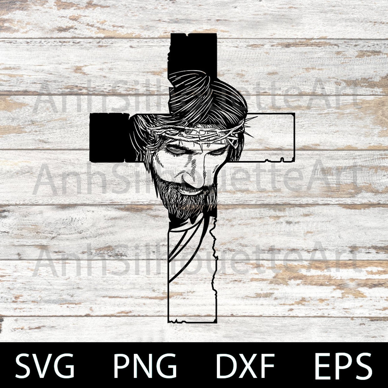 Jesus and Cross Laser Cut File, Faith, Jesus Dxf, Cross Christian ...