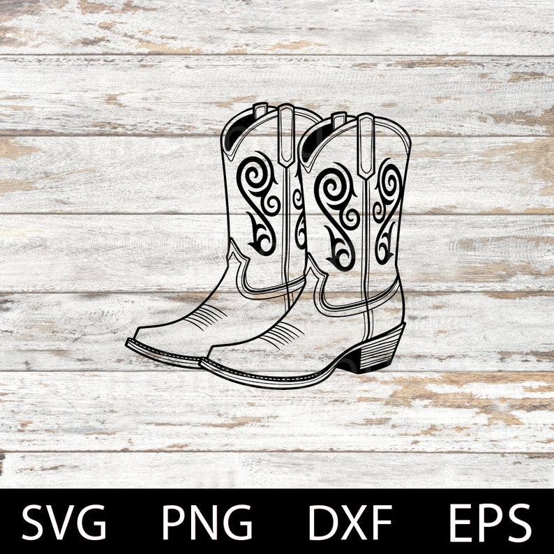 Cowboy Boots Svg Bundle, Cowboy Boots Hand-drawn, Cowboy Svg, Cowboy ...