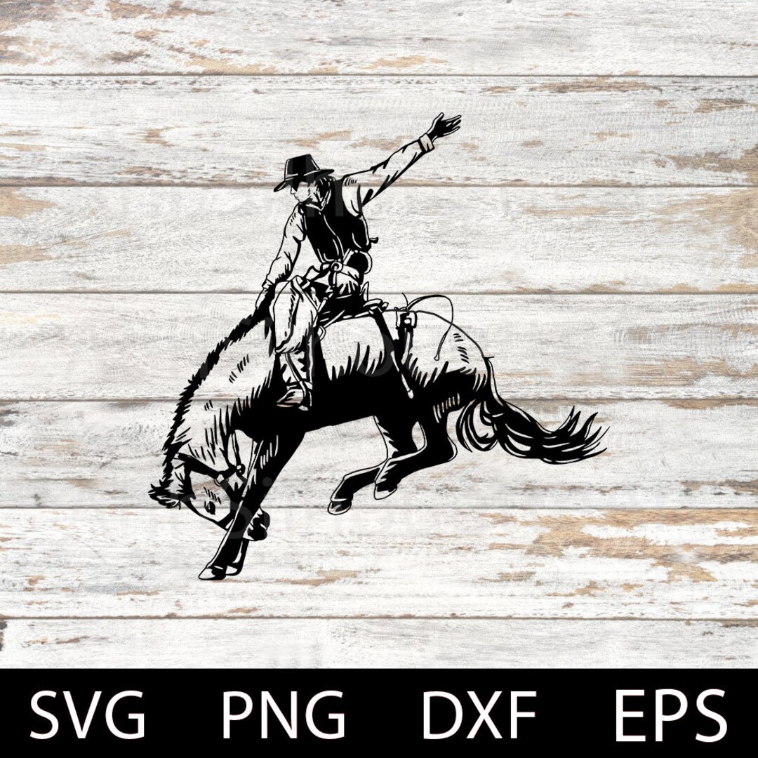 Cowboy Rodeo Svg, Cowboy Riding Horse Svg, Cowboy Svg, Western Desert ...