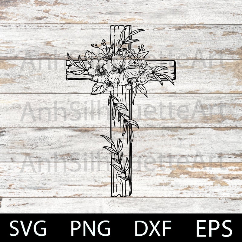 Cross With Flowers Png - Etsy