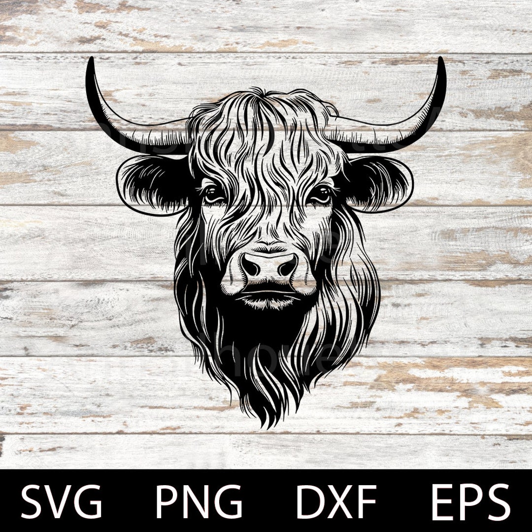 Highland Cow Svg, Highland Cow Laser Cut File Svg, Highland Cow Head ...
