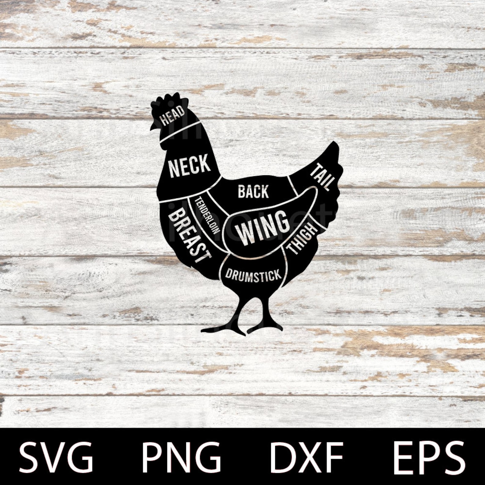 Chicken Butcher Guide Svg, Butcher Chart, Butcher Diagram, Kitchen ...