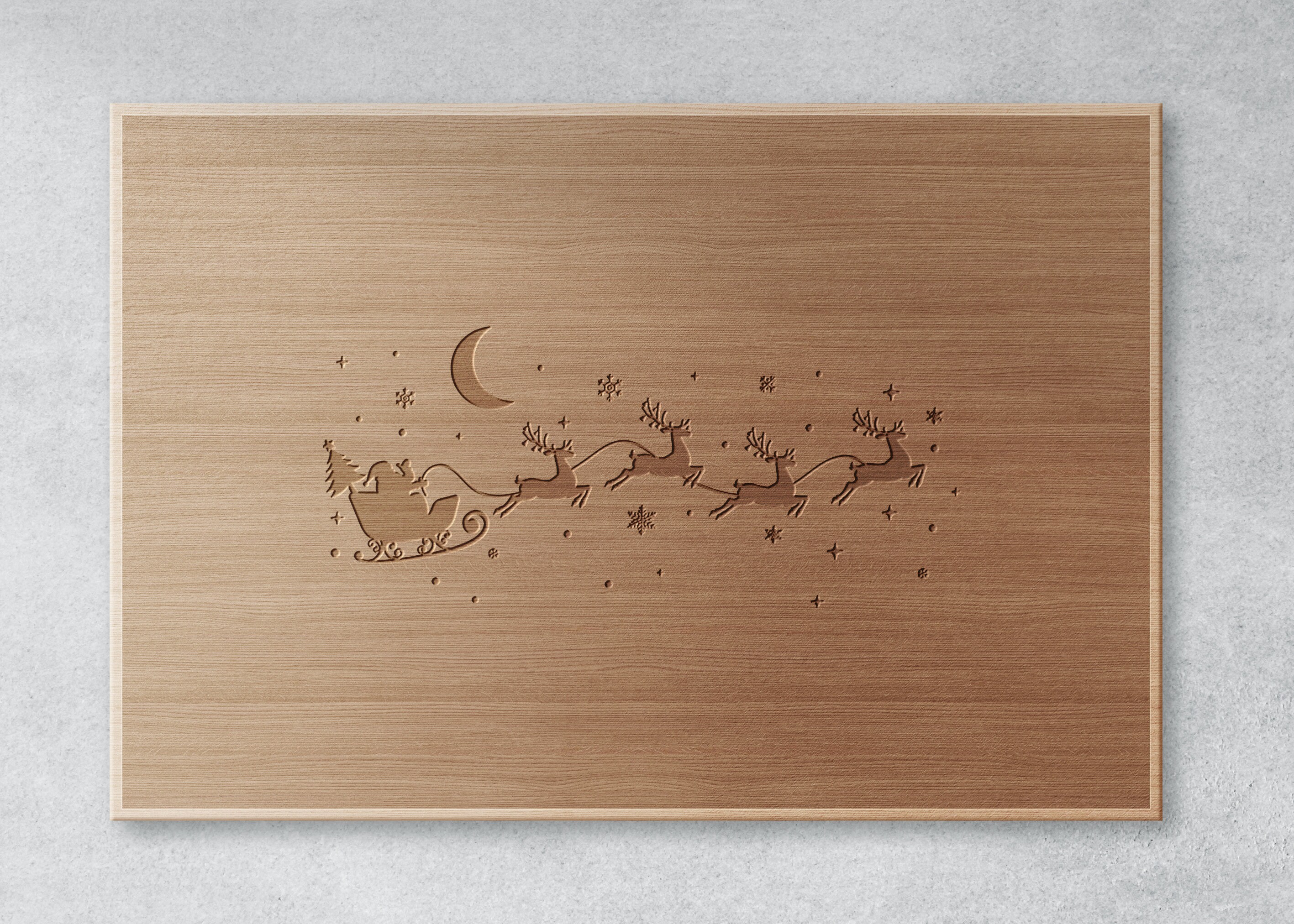 Santa Christmas Night Svg, Santa Sleigh Svg, Starry Forest Svg, Xmas ...