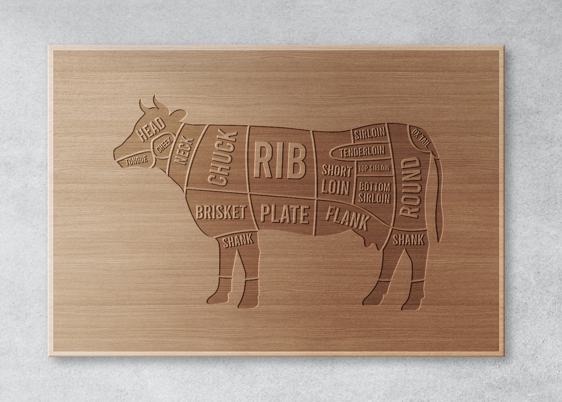 Beef Cuts Svg, Primal Beef, Butcher Chart Vector, Butcher Diagram ...