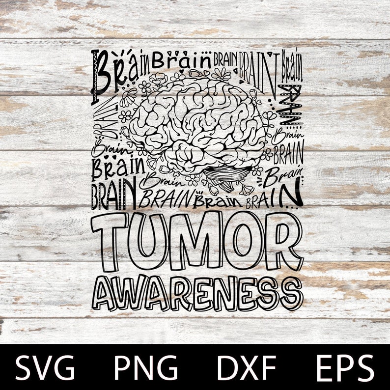 Brain Tumor Awareness Svg, Brain Cancer Svg, Brain Artwork, Gray Ribbon ...