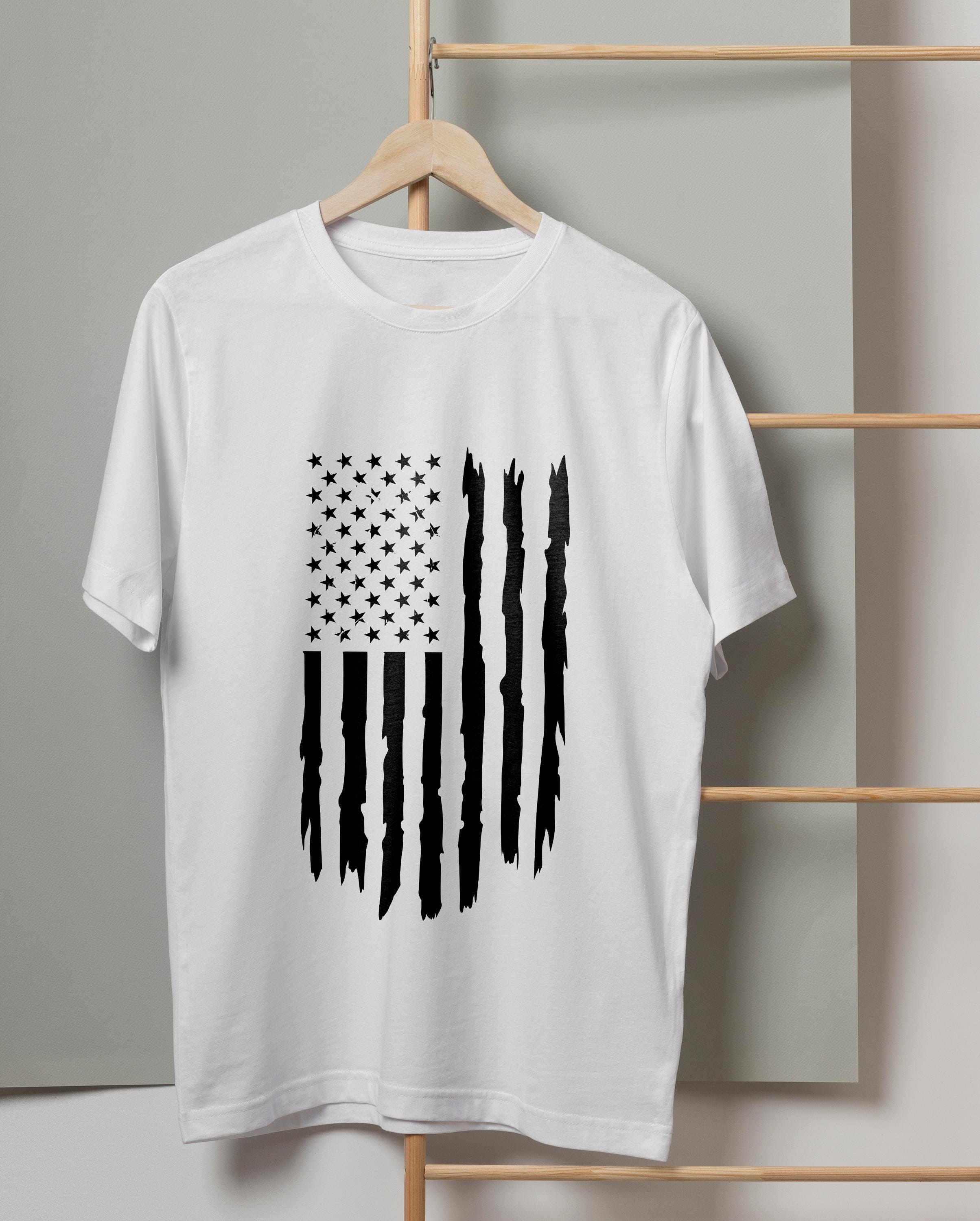 Distressed American Flag SVG, Black and White USA Flag Cut File, Grunge ...