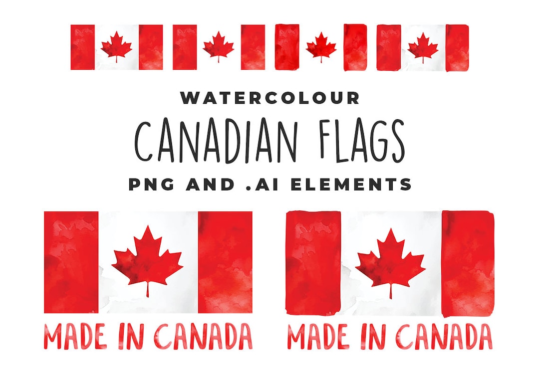 Watercolour Canadian Flag - Made in Canada - .ai and Png DIGITAL ...