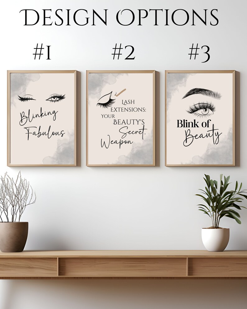 Lash Tech Decor Eye Lashes Spa Interior Design Matte Vertical Posters ...