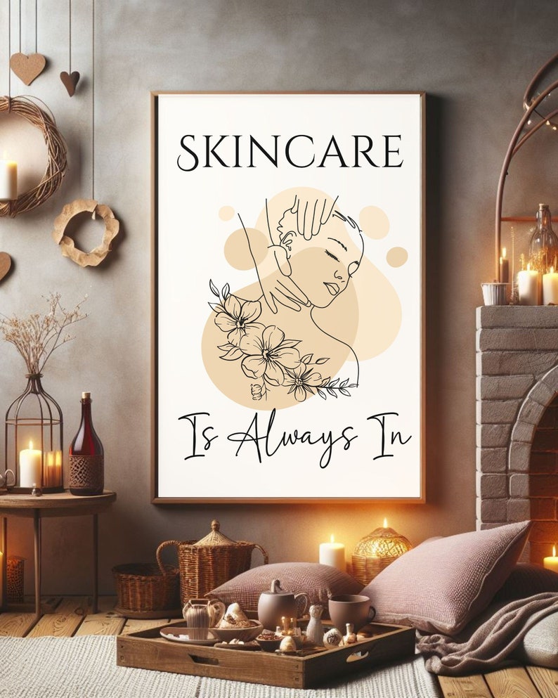 Esthetician Wall Art Skincare Spa Interior Design Matte Vertical ...