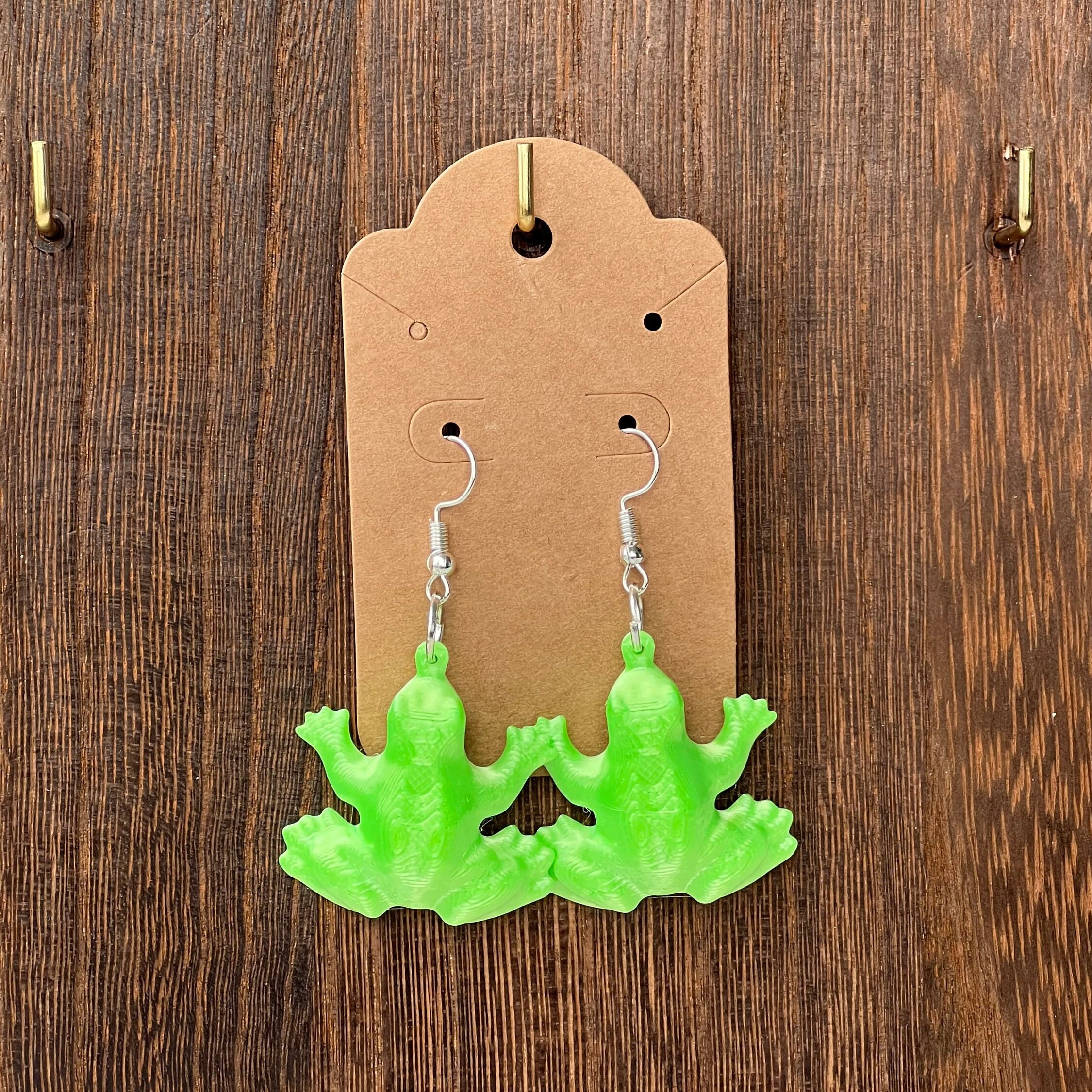 Frog Dangle Earrings | Statement Jewelry | 3D Printed Frog | Rave ...