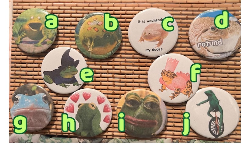 PICK 3 Frog Meme Pins | 1.5” Buttons - Etsy