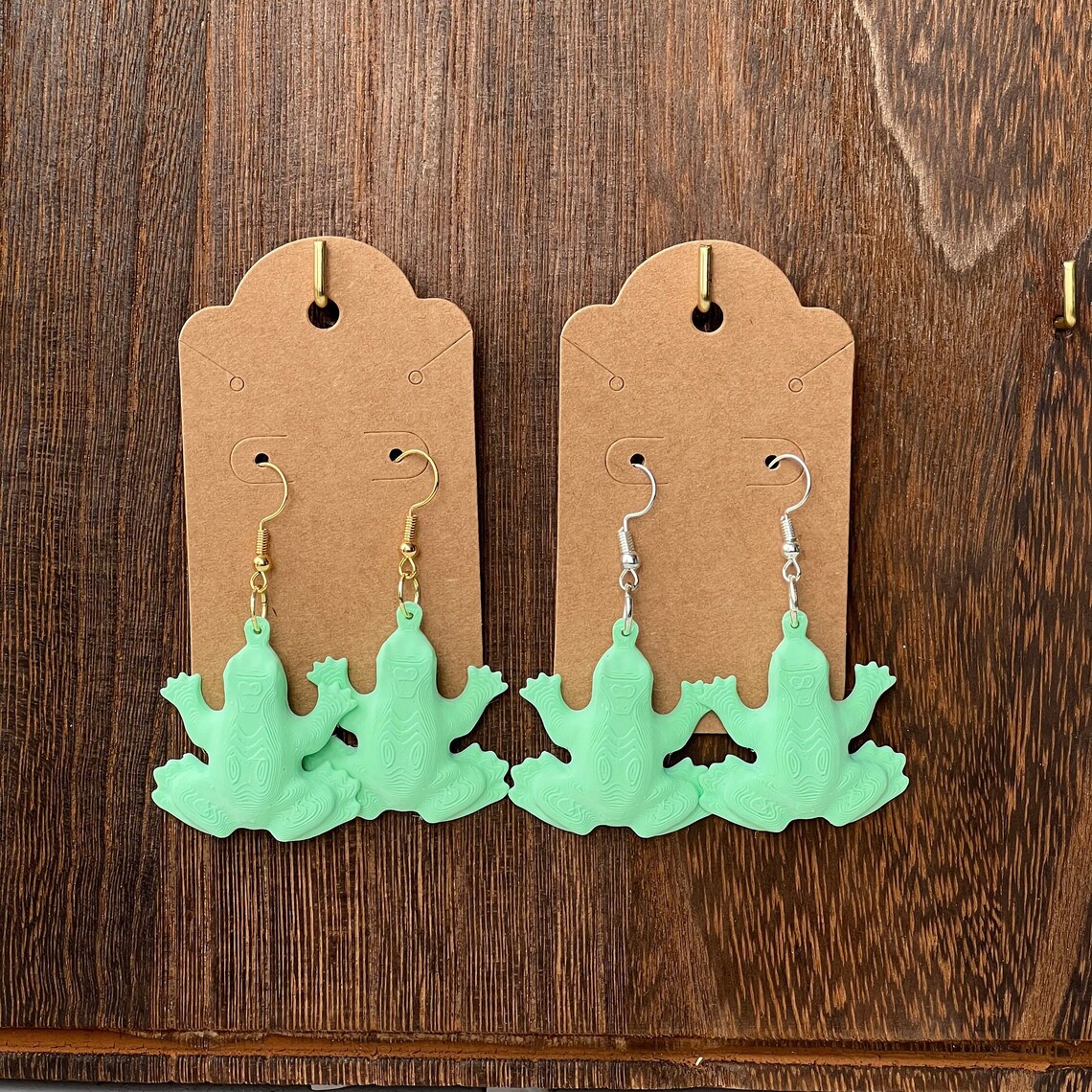 Frog Dangle Earrings | Statement Jewelry | 3D Printed Frog | Rave ...
