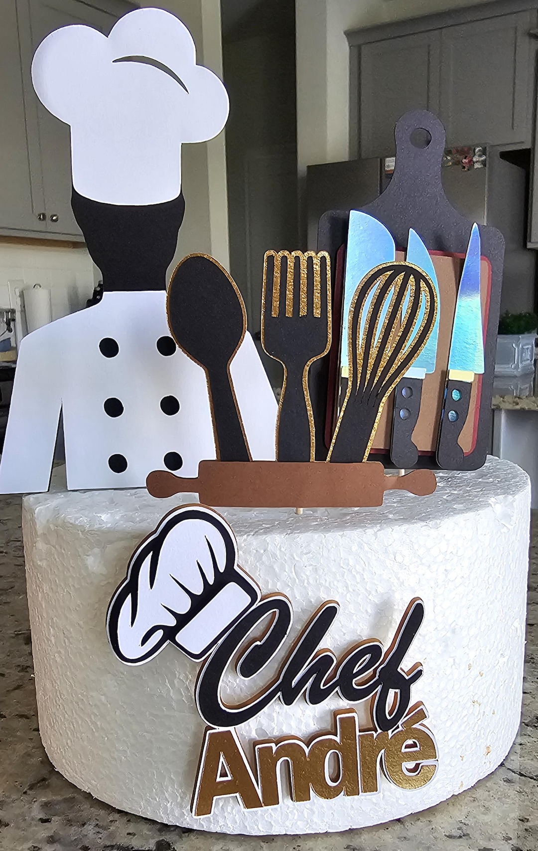 Chef Themed Cake Topper - Chef Party Decoration - Etsy