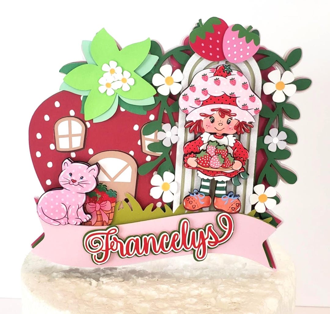 Strawberry Shortcake Cake Topper: Birthday Party Decoration - Etsy
