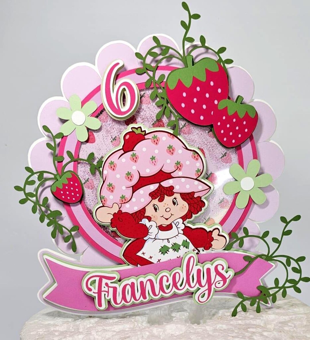 Strawberry Shortcake Cake Topper: Birthday Party Decoration - Etsy