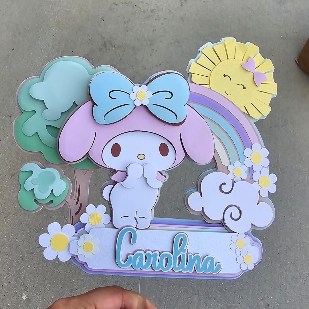 My Melody Cake Topper, 3D Topper, Kitten Birthday Decorations, 3D Cake ...