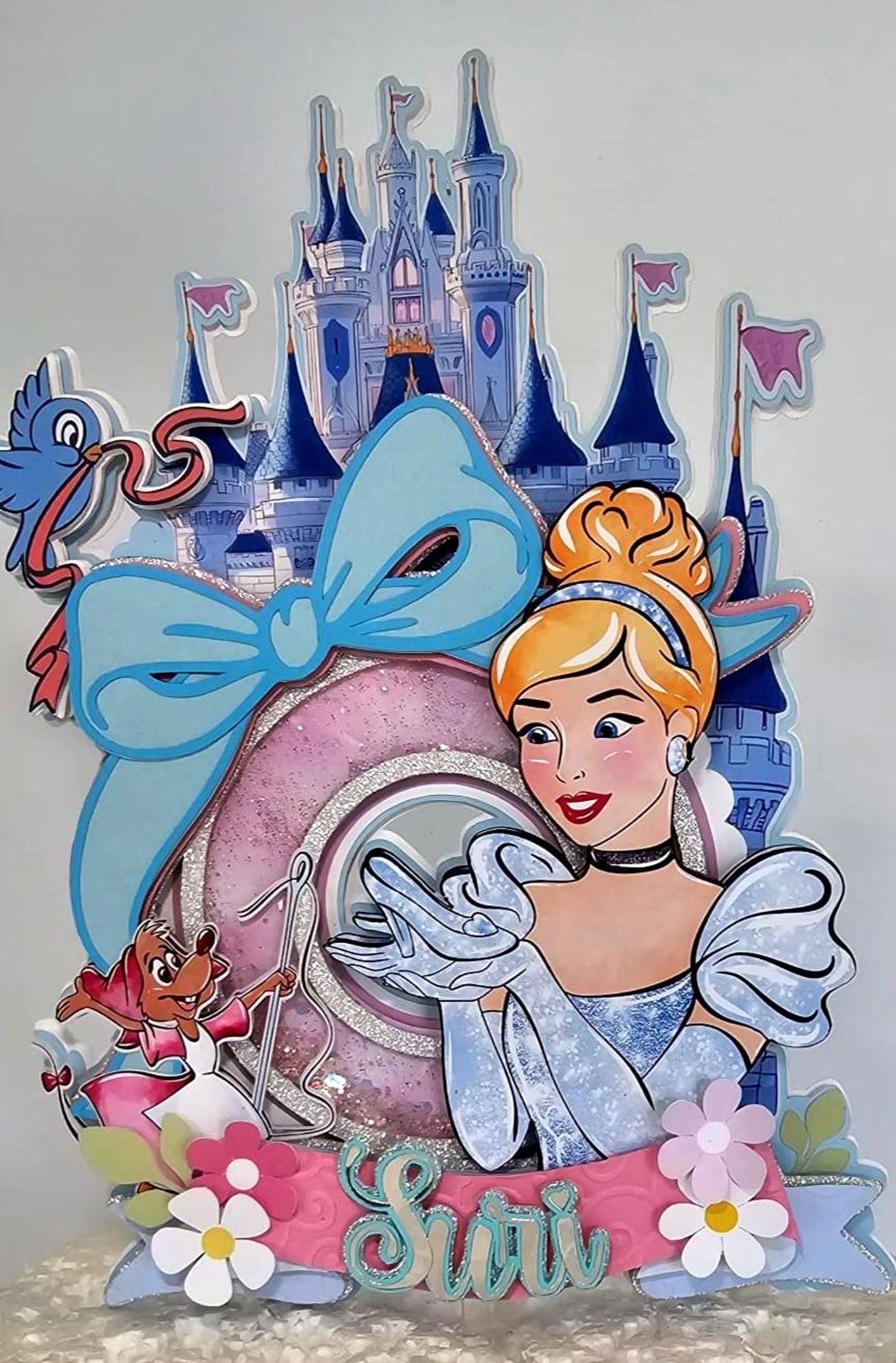 Cinderella Personalized Cinderella Cake Topper: Blue Princess Birthday ...