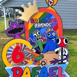 Rainbow Friends Cake Topper - Etsy