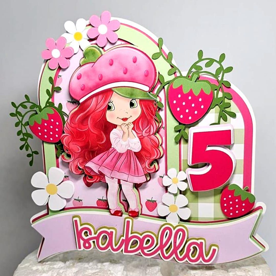 Strawberry Shortcake Cake Topper: Handmade Birthday Party Decoration - Etsy