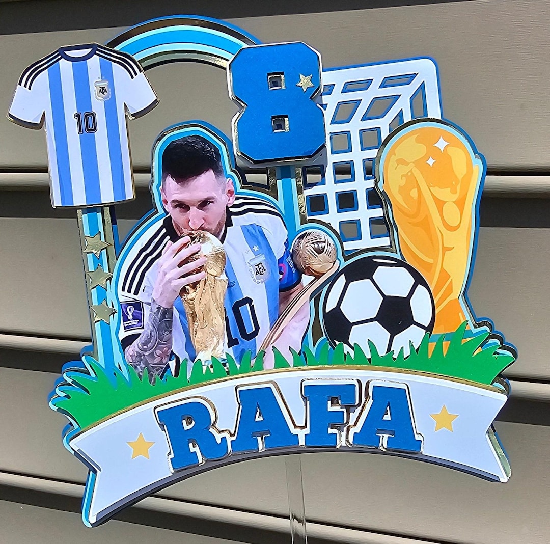 Messi Soccer Cake Topper: Custom Colors Available - Etsy