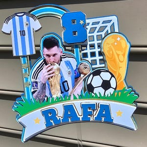 Messi Soccer Cake Topper: Custom Colors Available - Etsy