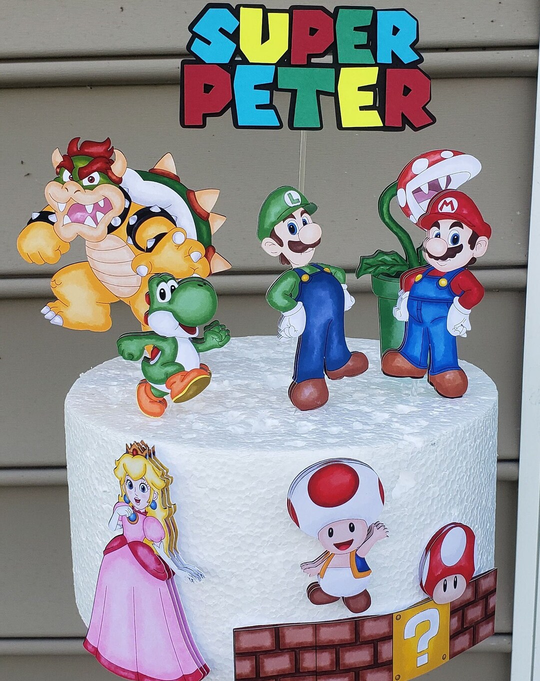 Super Mario Cake Topper, Mario Cake Topper, Super Mario Birthday Party ...