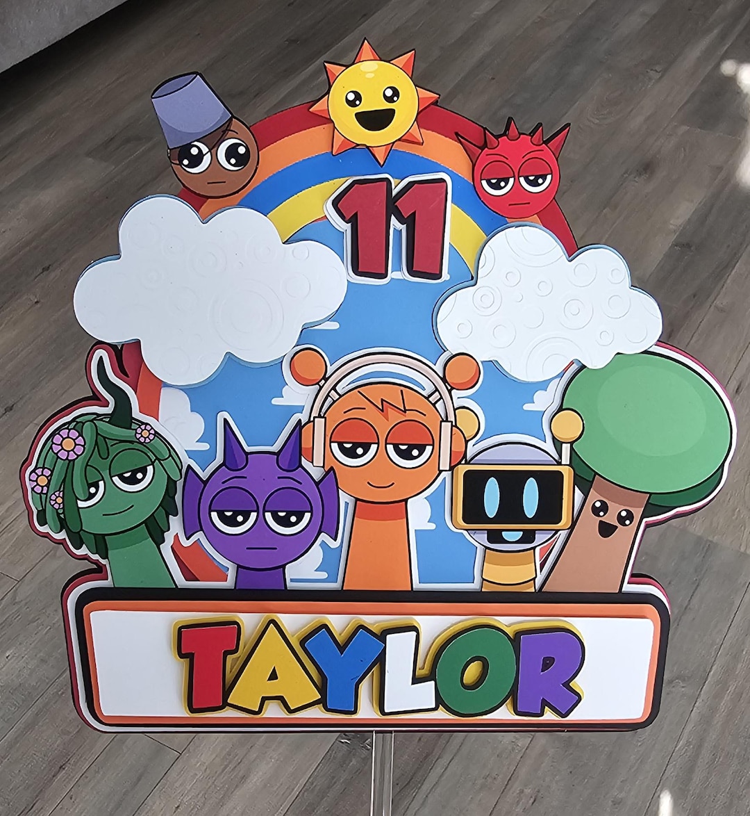 Sprunki Cake Topper: Custom Birthday Party Decoration - Etsy